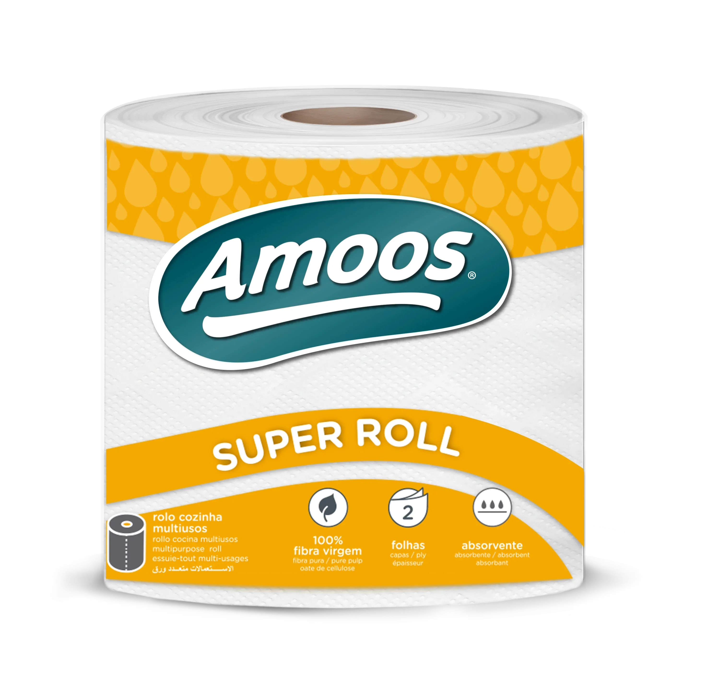 Papel Rolo Multiusos Amoos Super Roll 70M (Pk6) | HIGIENIFY