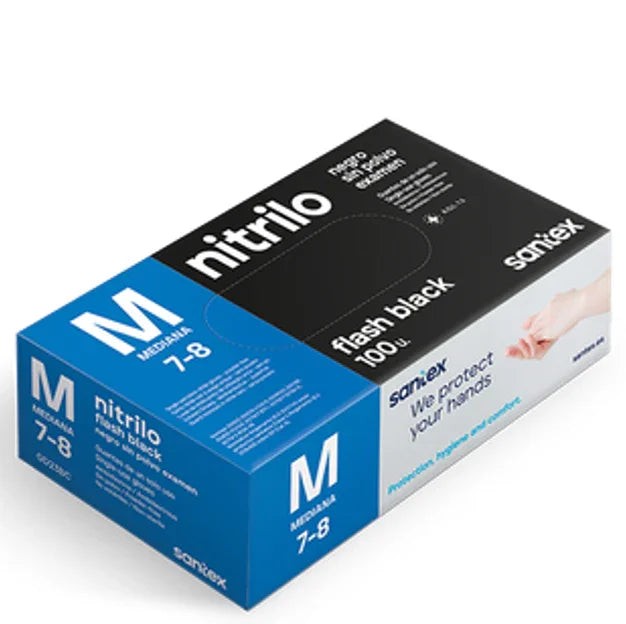 LUVAS NITRILO PRETAS EXTRA FORTES DESCARTÁVEIS | Pack 100un | HIGIENIFY
